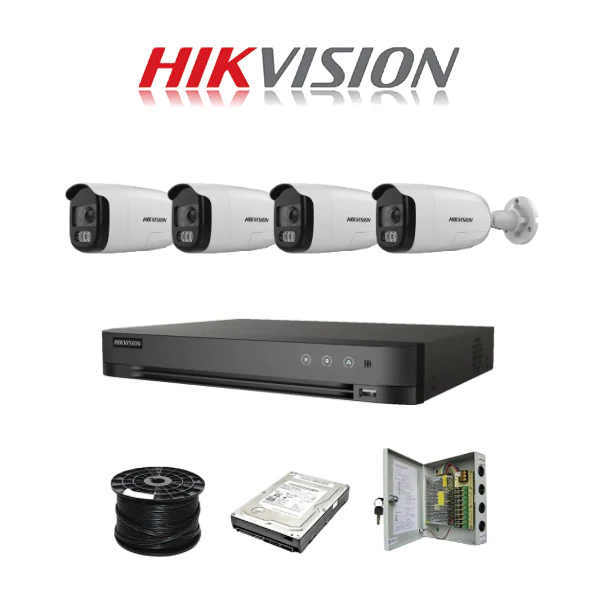 HikVision Acusense 4 Ch Colorvu HD Kit with Audio HD DVR 4 x HD1080P ...